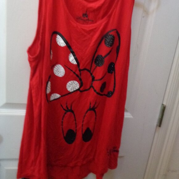 Disney | Tops | Disney Minnie Mouse Red Tank Top Womans Large | Poshmark